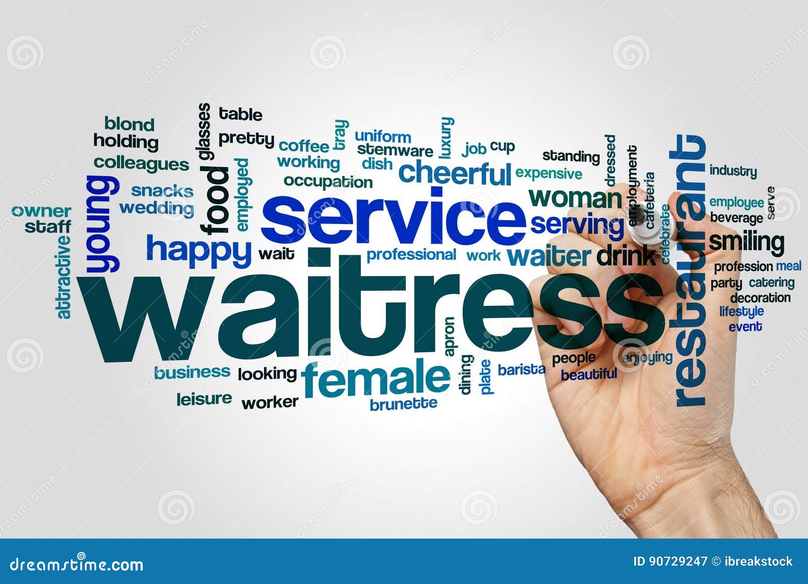 Waitress word cloud stock image. Image of food, table - 90729247