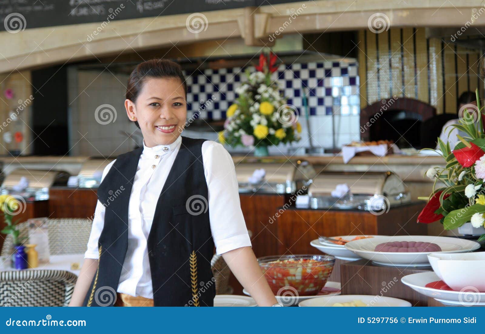 Waitress at work stock photo. Image of cafe, woman, female - 5297756