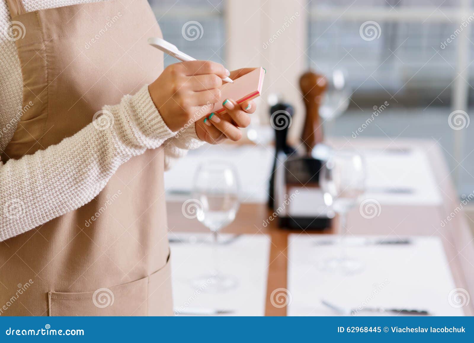 Waitress is Writing Down an Order Stock Image - Image of establishment ...
