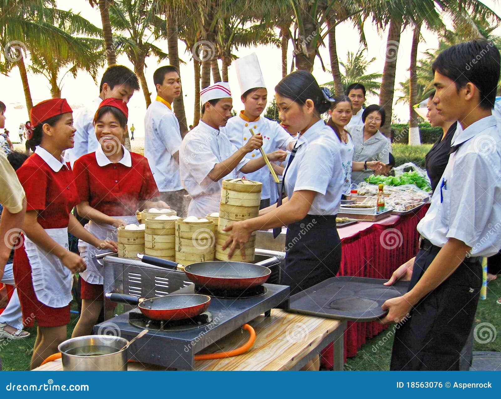 Waitresses Ready To Serve Chinese Dim Sum Editorial Photo - Image of ...