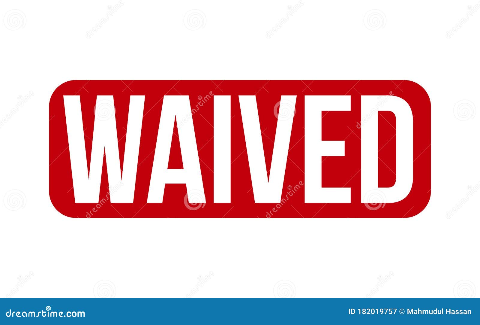 Waived Rubber Stamp. Red Waived Rubber Grunge Stamp Seal Vector ...