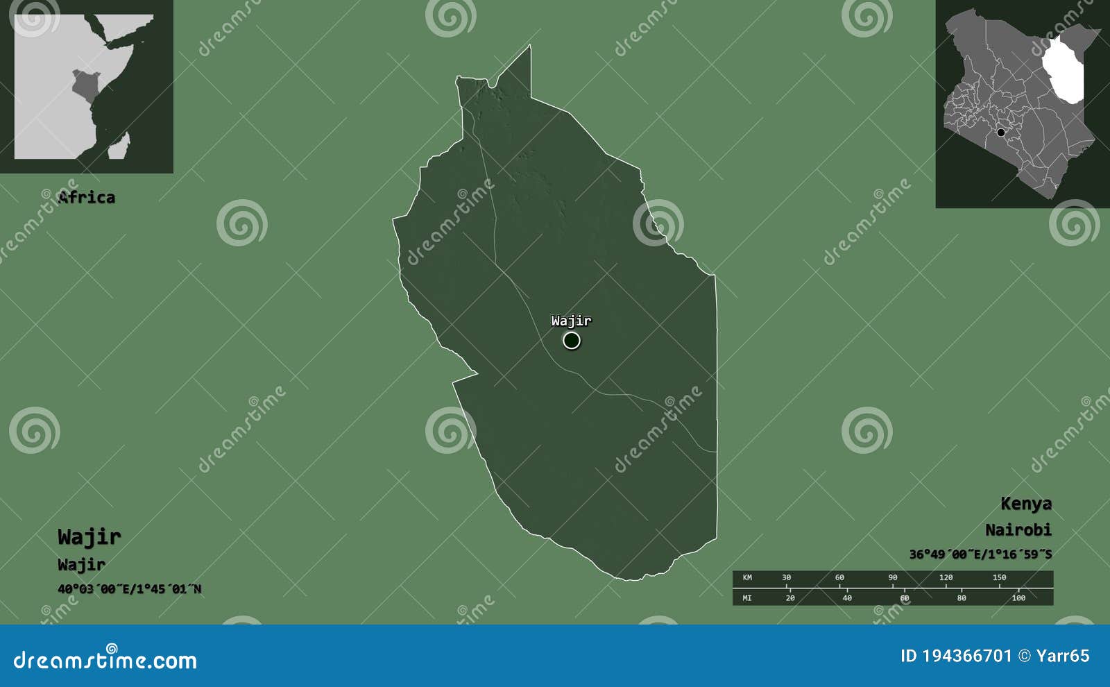 Wajir, County of Kenya,. Previews. Administrative Stock Illustration ...