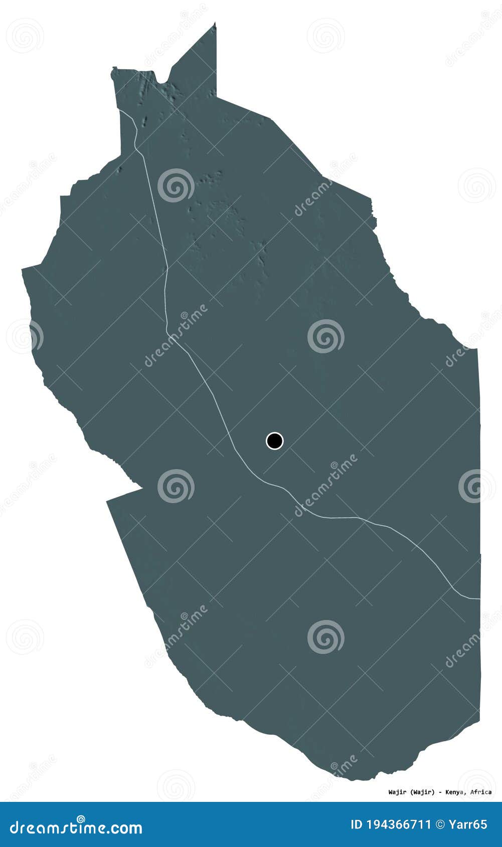 Wajir, County of Kenya, on White. Administrative Stock Illustration ...