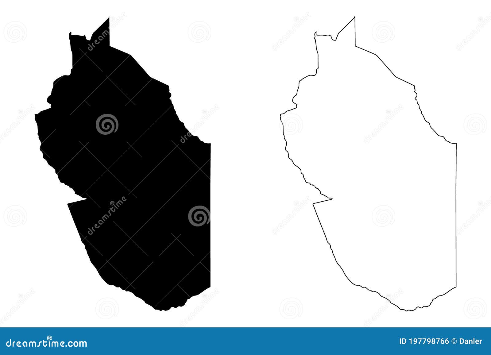Wajir County Republic of Kenya, North Eastern Province Map Vector ...