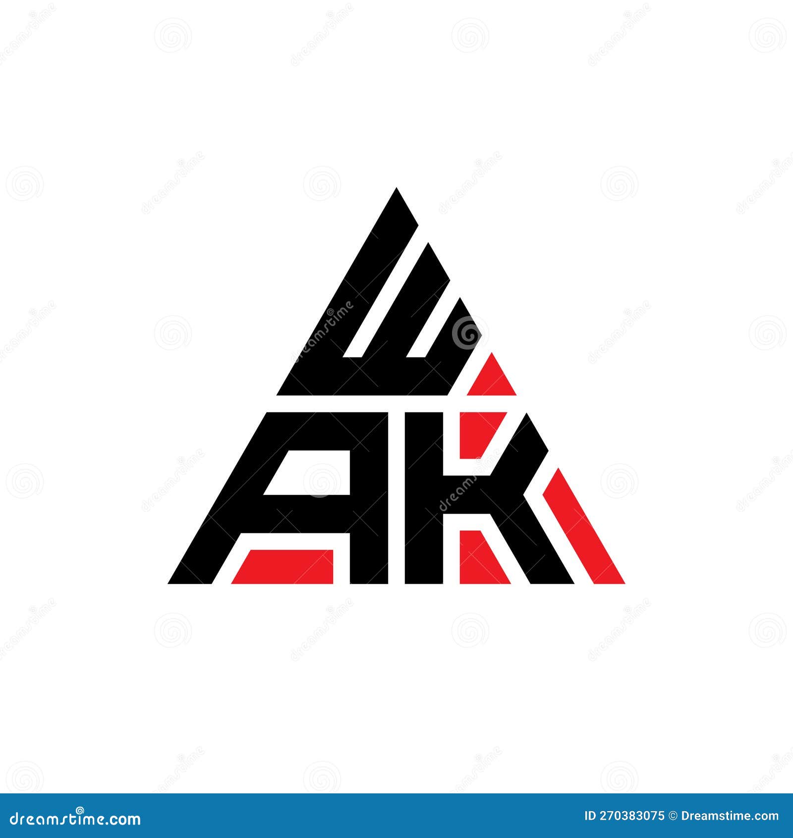 WAK Triangle Letter Logo Design with Triangle Shape. WAK Triangle Logo ...