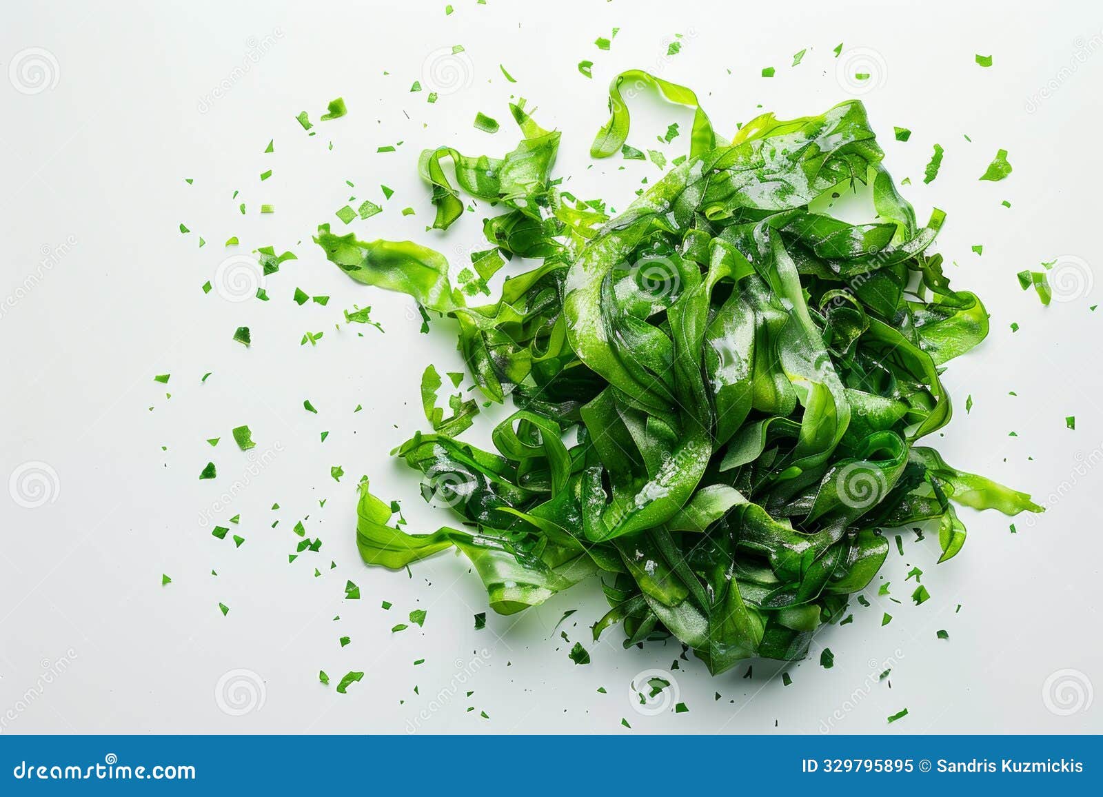 Wakame Algae on White Background. Generative AI. Stock Illustration ...