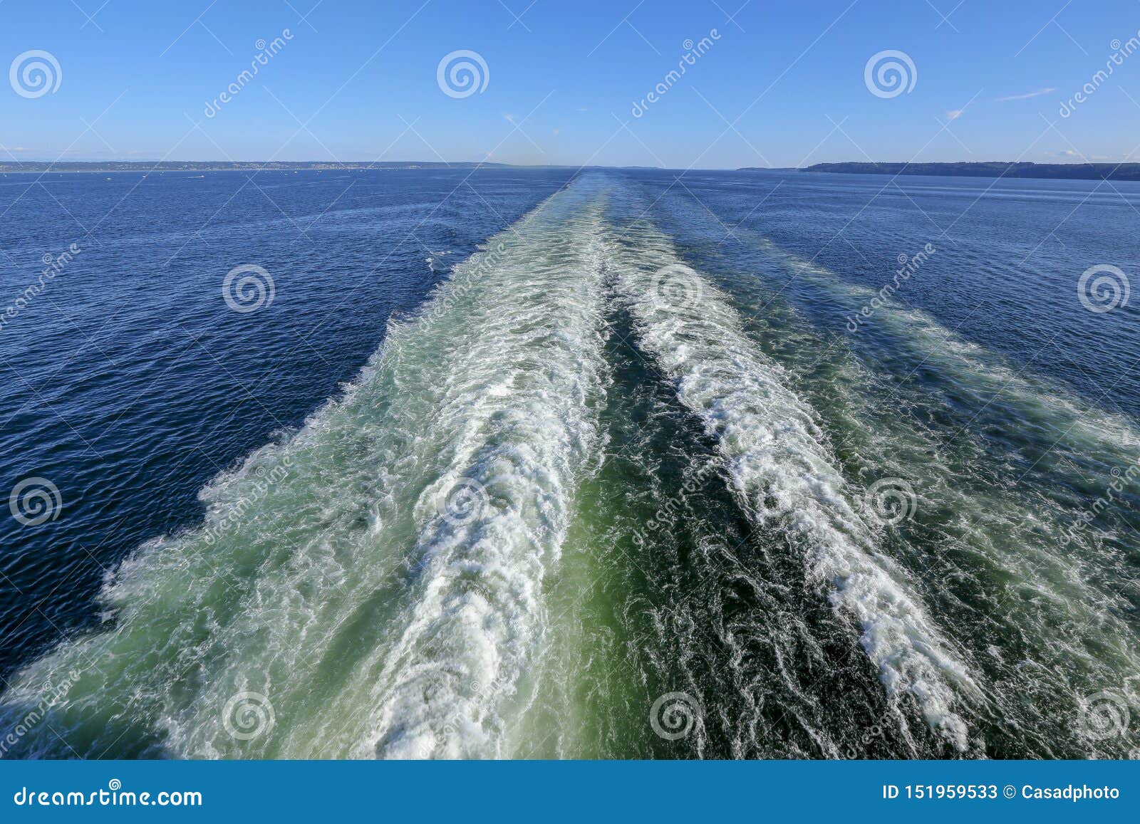 Sea Wake Behind Large Ship Stock Photo | CartoonDealer.com #66819024