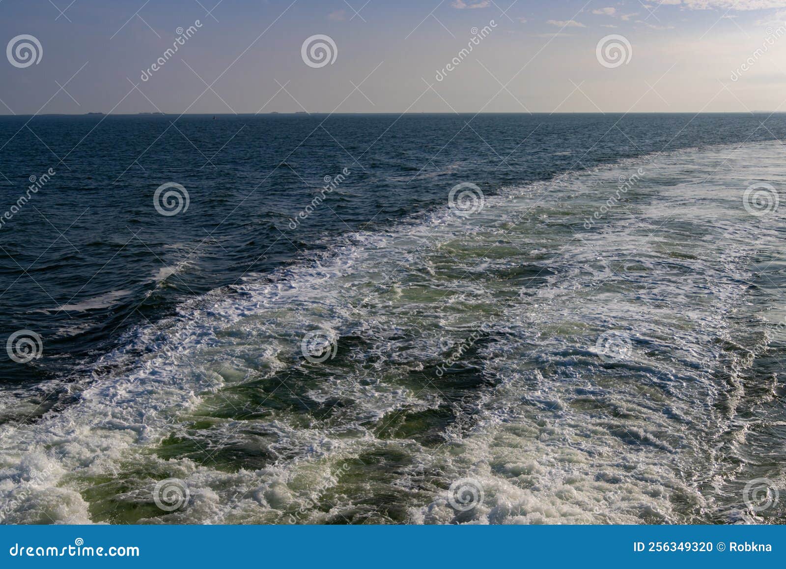 Wake Behind a Ship Reflecting the Sun Stock Photo - Image of ship ...