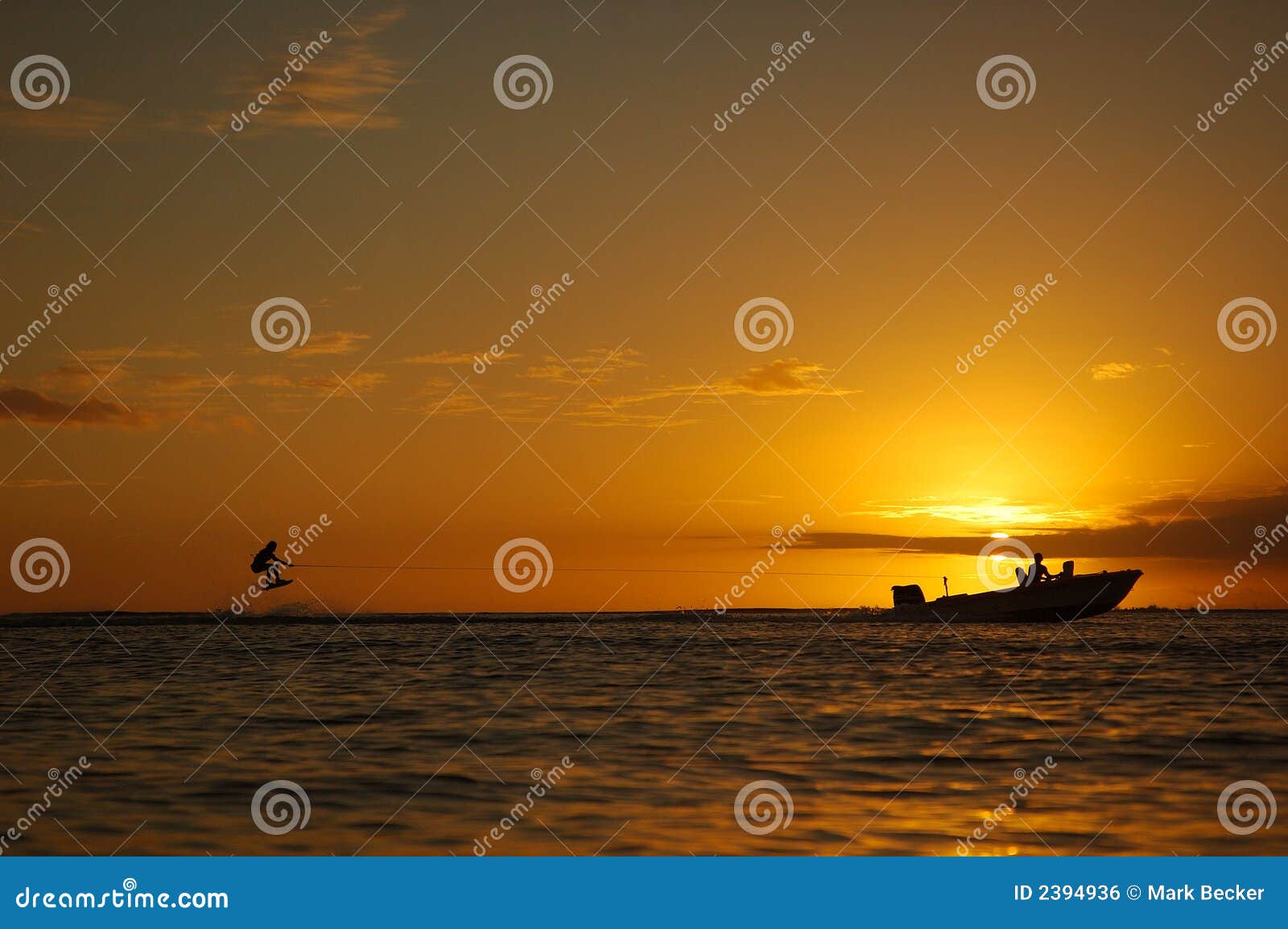 Wake board Sunset II stock photo. Image of lake, wakeboarding - 2394936