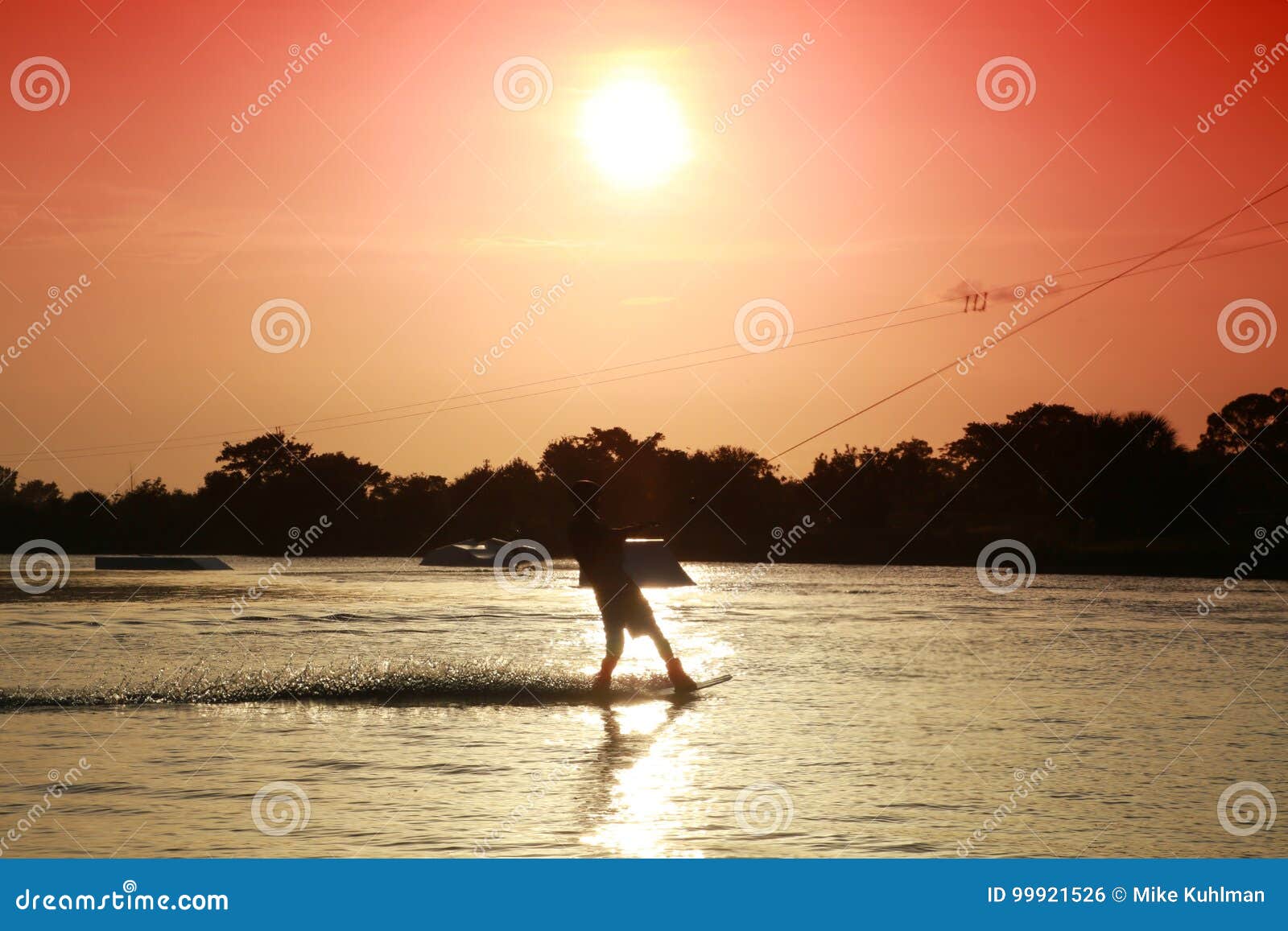 Wake Boarder Near Sunset stock photo. Image of boarder - 99921526