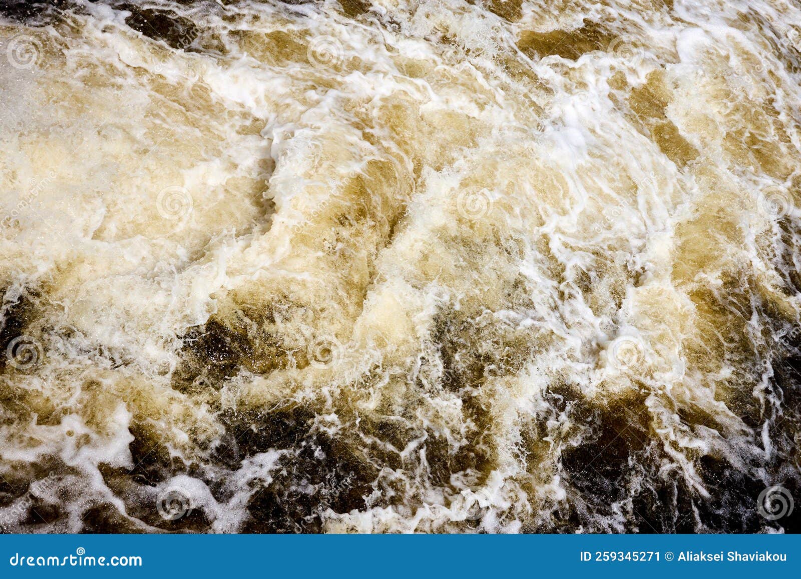 Wake Brown Water Bubbling Behind Ship with Bubbles and Splashes ...