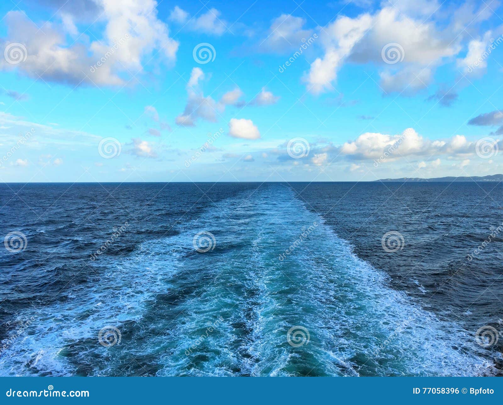 Wake after cruise ship stock photo. Image of ship, ocean - 77058396