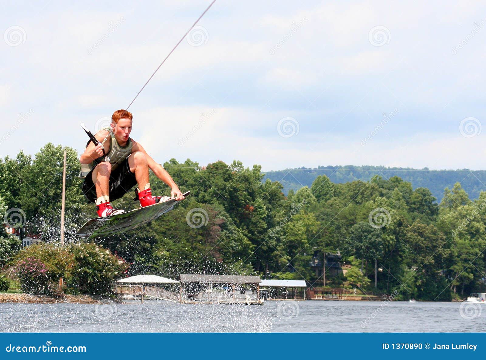 Wake Jump stock photo. Image of muscle, lake, sports, jumping - 1370890