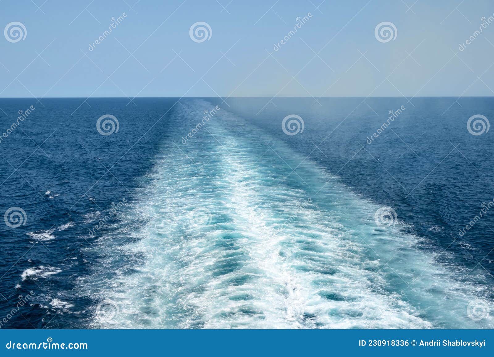 Wake in the Ocean Made by Cruise Ship Stock Photo - Image of horizon ...