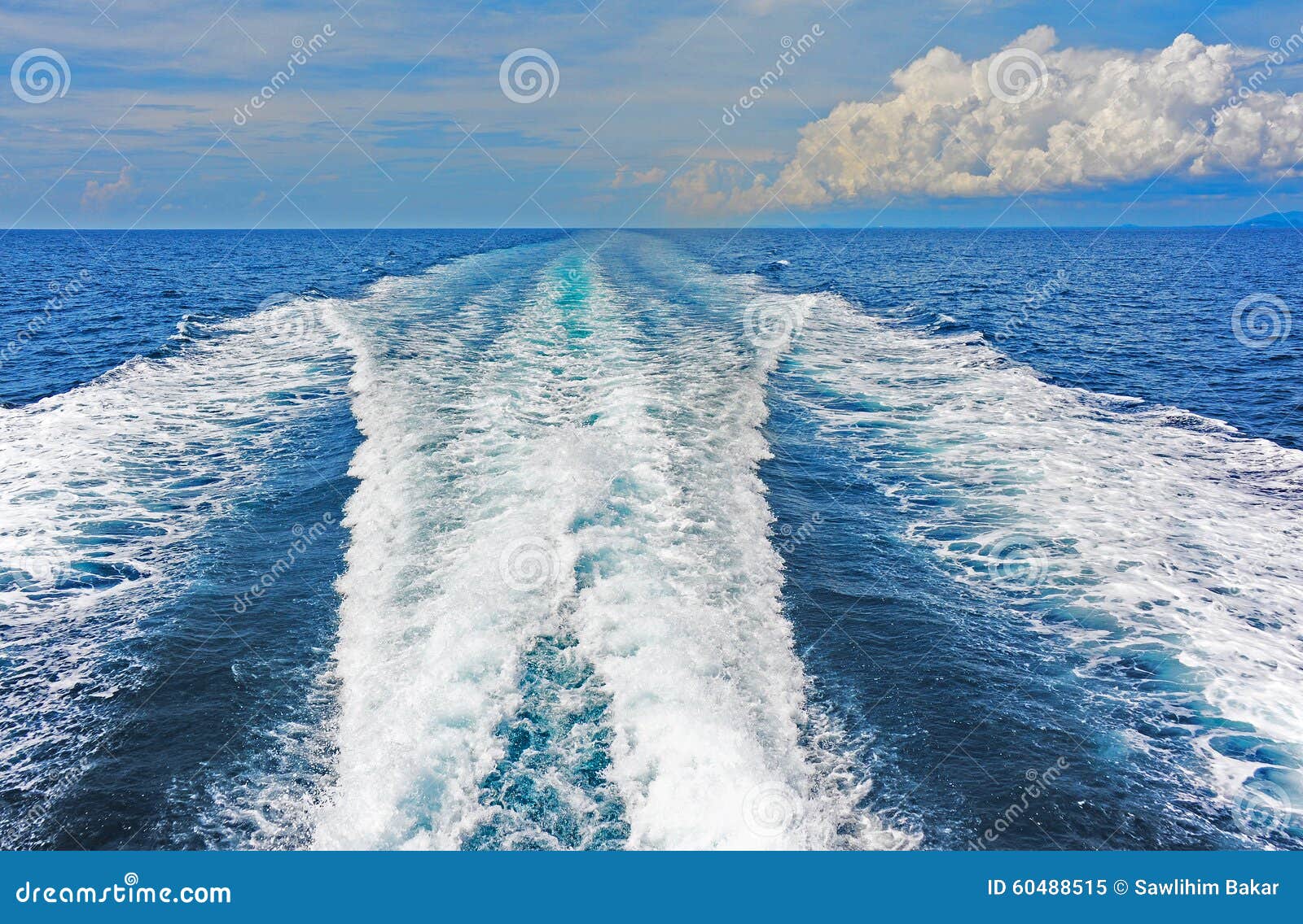 Wake Pattern Generated by a Small Boat. Stock Image - Image of sign ...