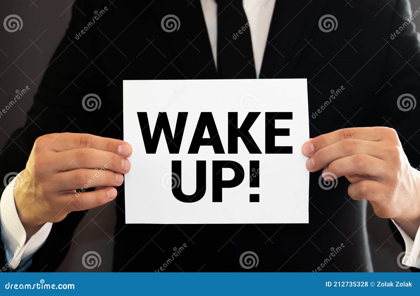 Wake Up Card Isolated on White Stock Photo - Image of monday, stressful ...