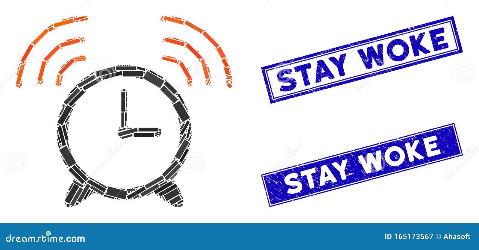 Distress Woke Line Seal With Collage Zoom Auto Scale Icon Royalty-Free ...