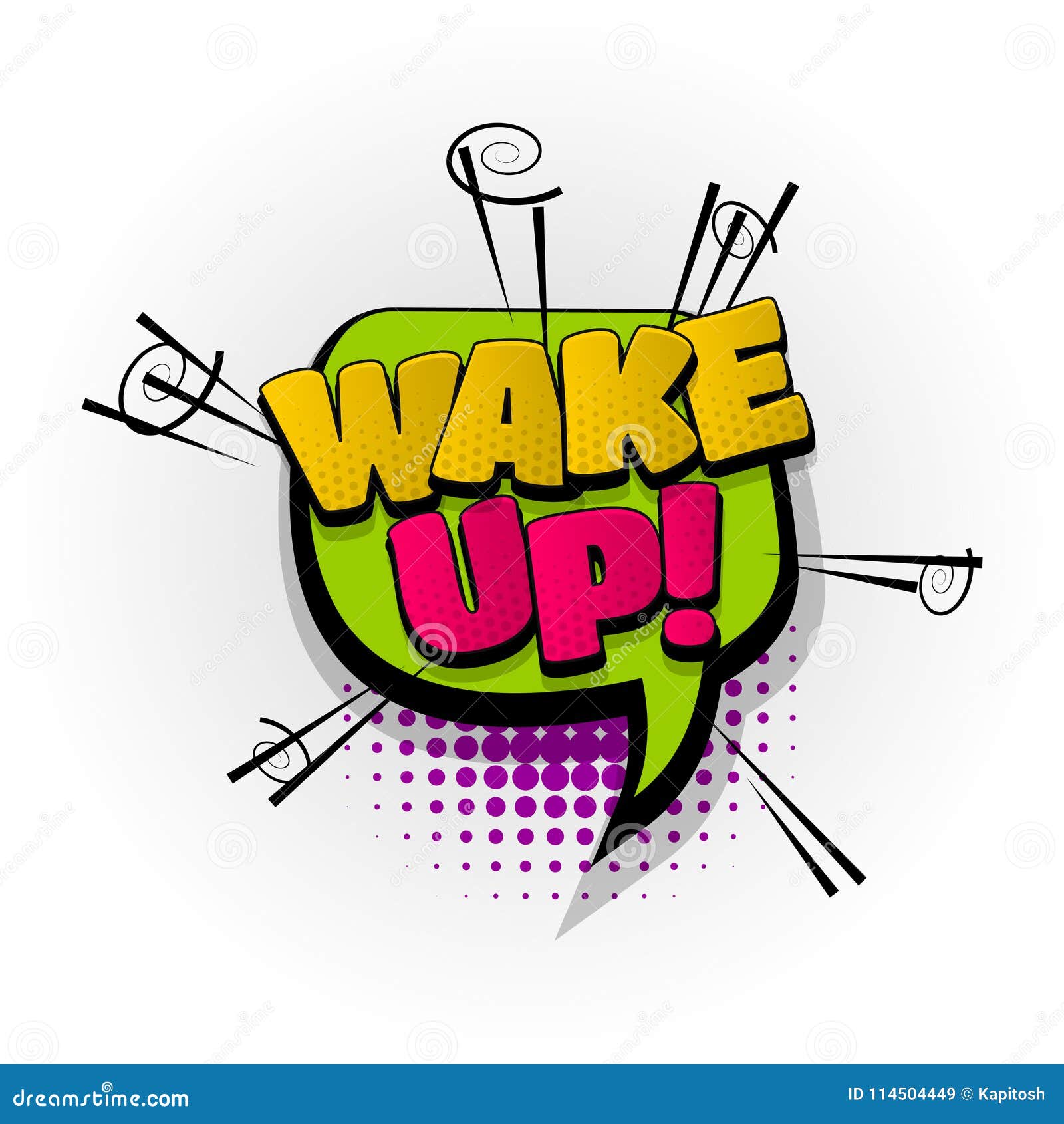 Wake Up Comic Book Text Pop Art Stock Vector - Illustration of cartoon ...