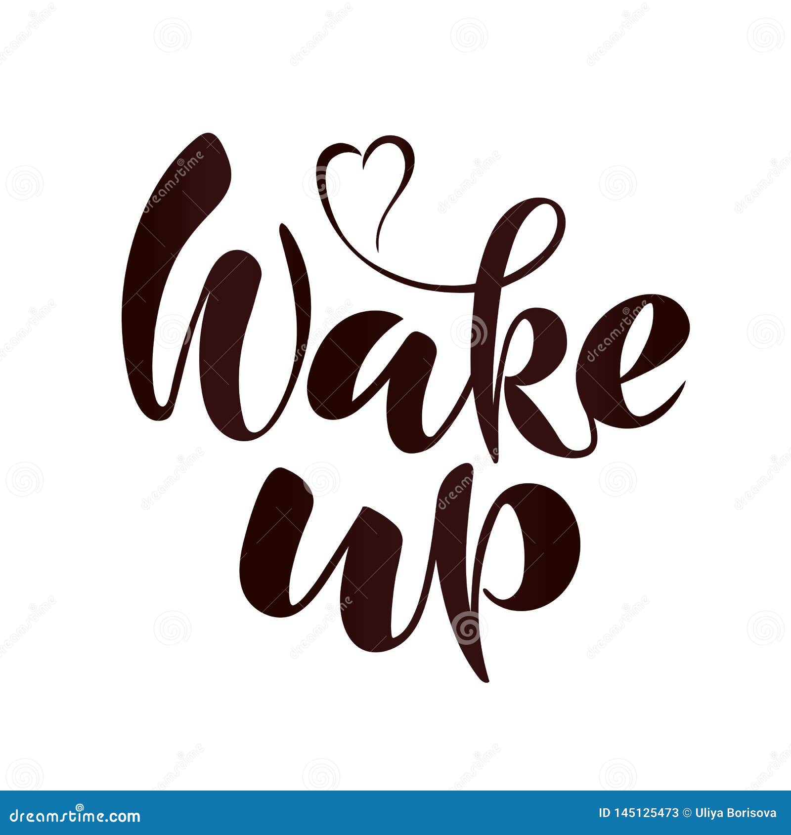 Wake Up Handwritten Motivational Phrase. Lettering Stock Vector ...