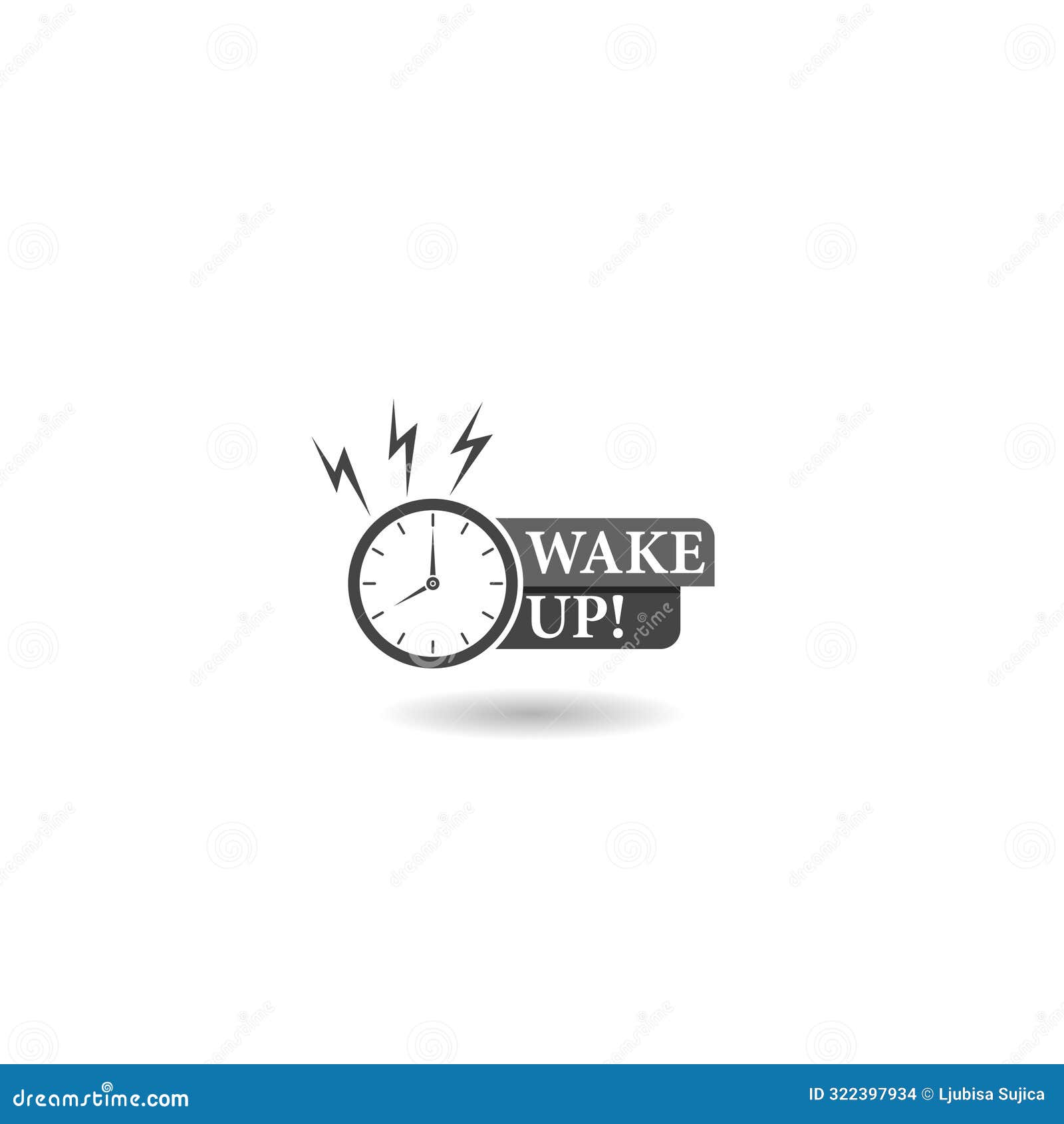Wake up icon with shadow stock illustration. Illustration of design ...