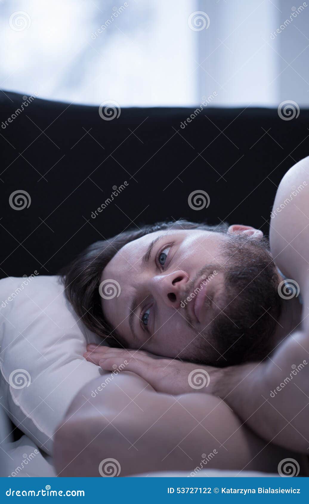Wake up man stock photo. Image of sheet, sleep, insomnia - 53727122