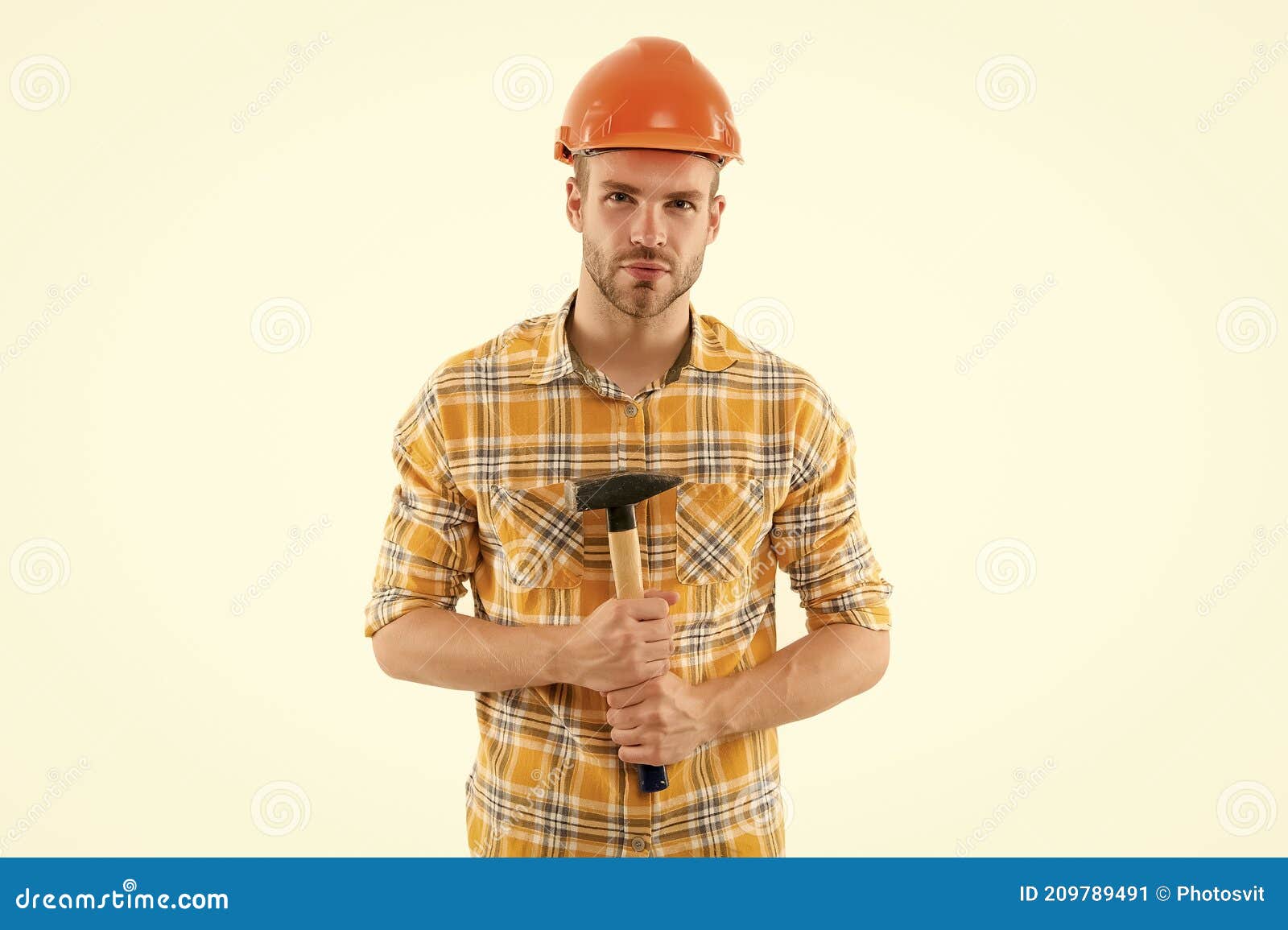 Wake Up Masters in Yourself. Inspired Guy with Hammer. Improvement and ...