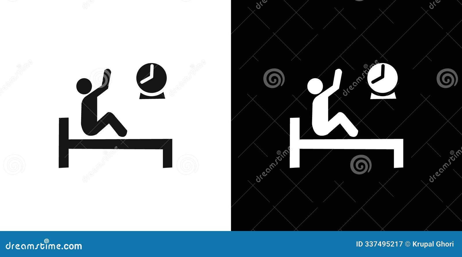 Wake Up in the Morning Icon Flat Line Illustration Stock Vector ...