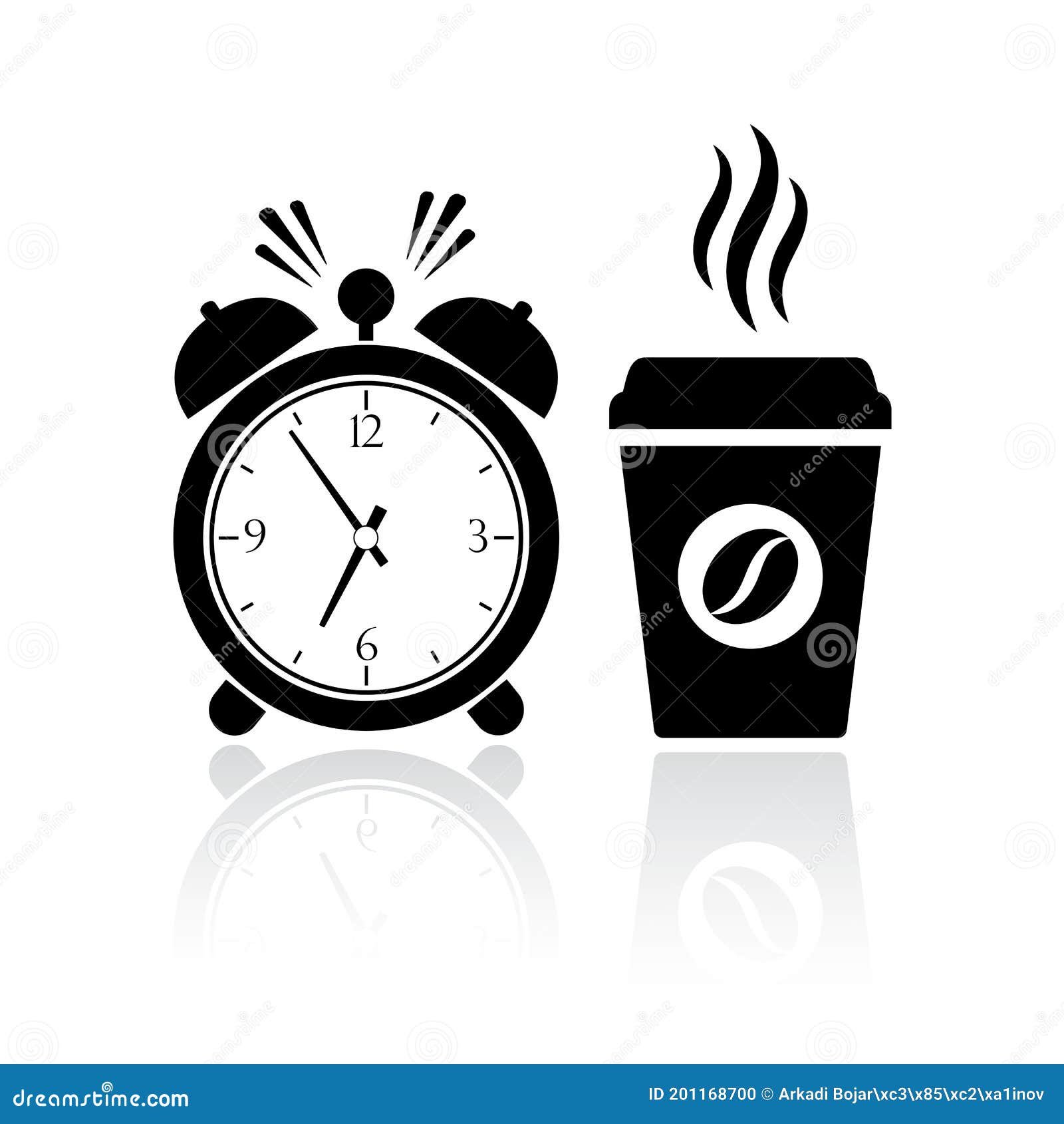 Wake up morning icon stock vector. Illustration of alarm - 201168700