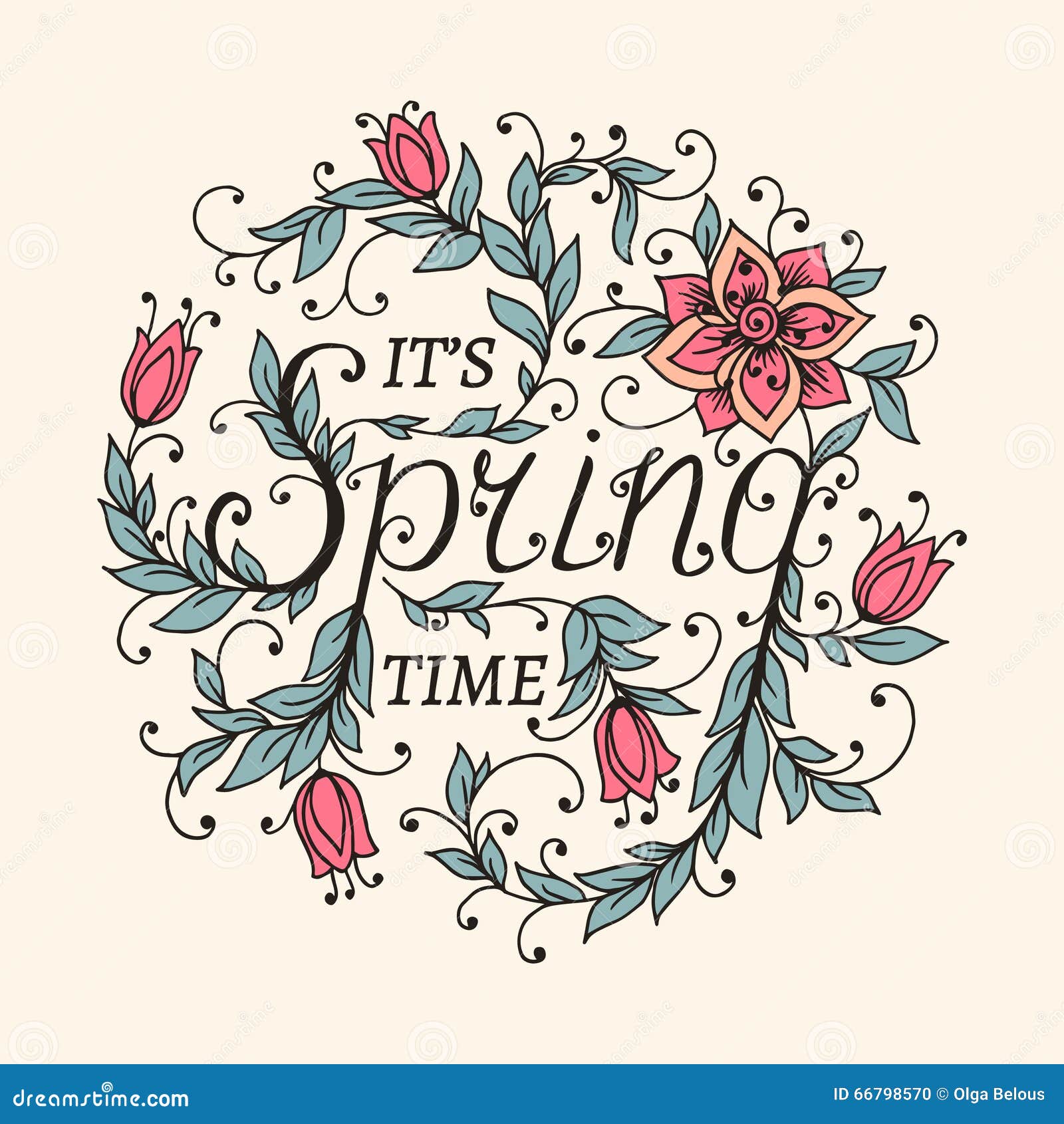 Wake up Spring is coming. stock vector. Illustration of coming - 66798570