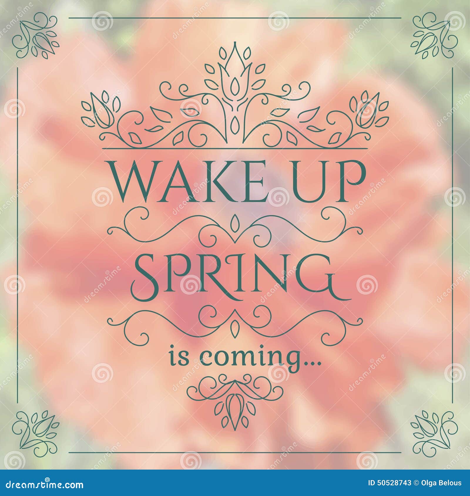 Wake Up. Spring is Coming Lettering on Unfocused Stock Vector ...