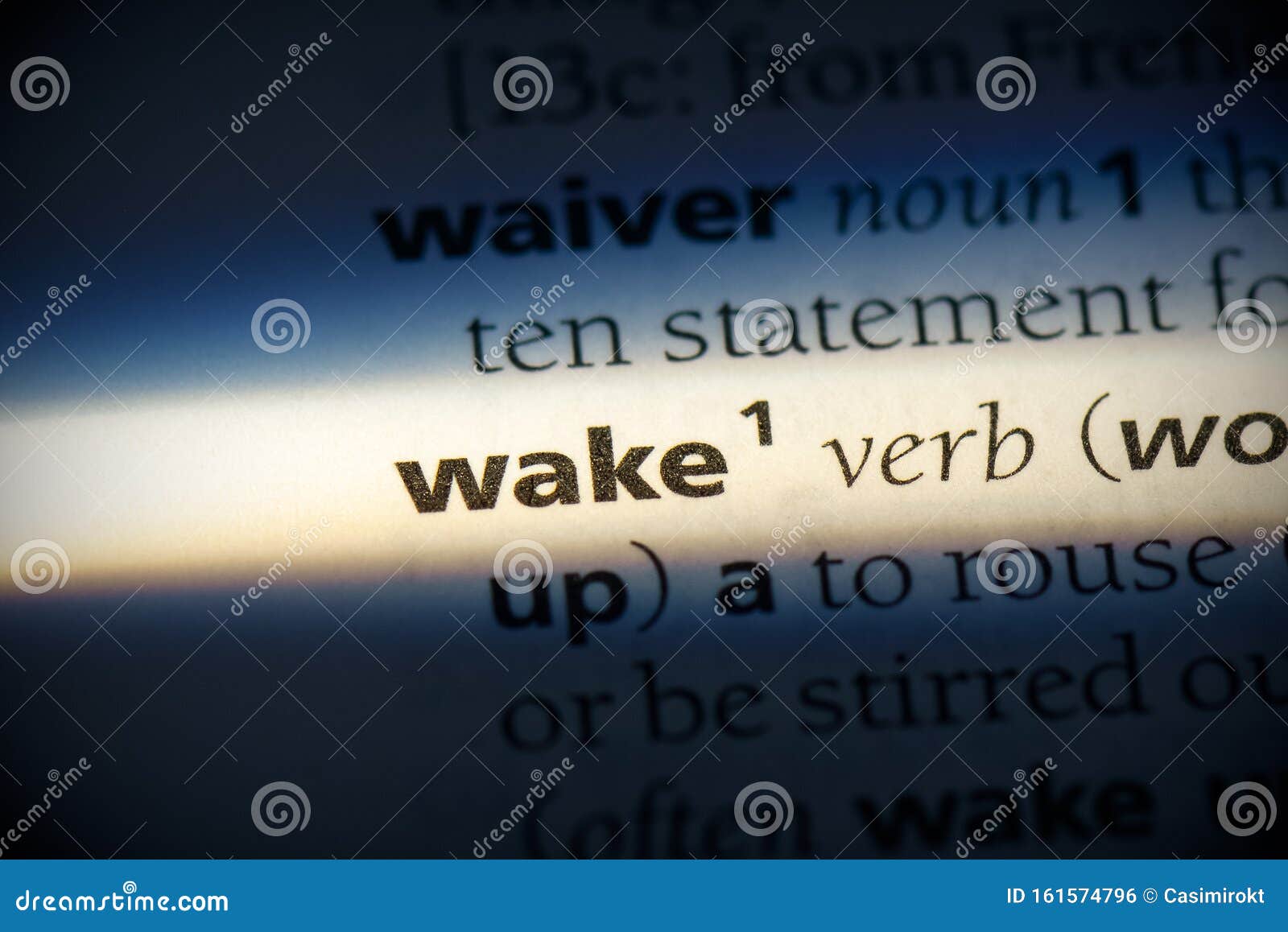 Wake stock photo. Image of definition, paper, education - 161574796