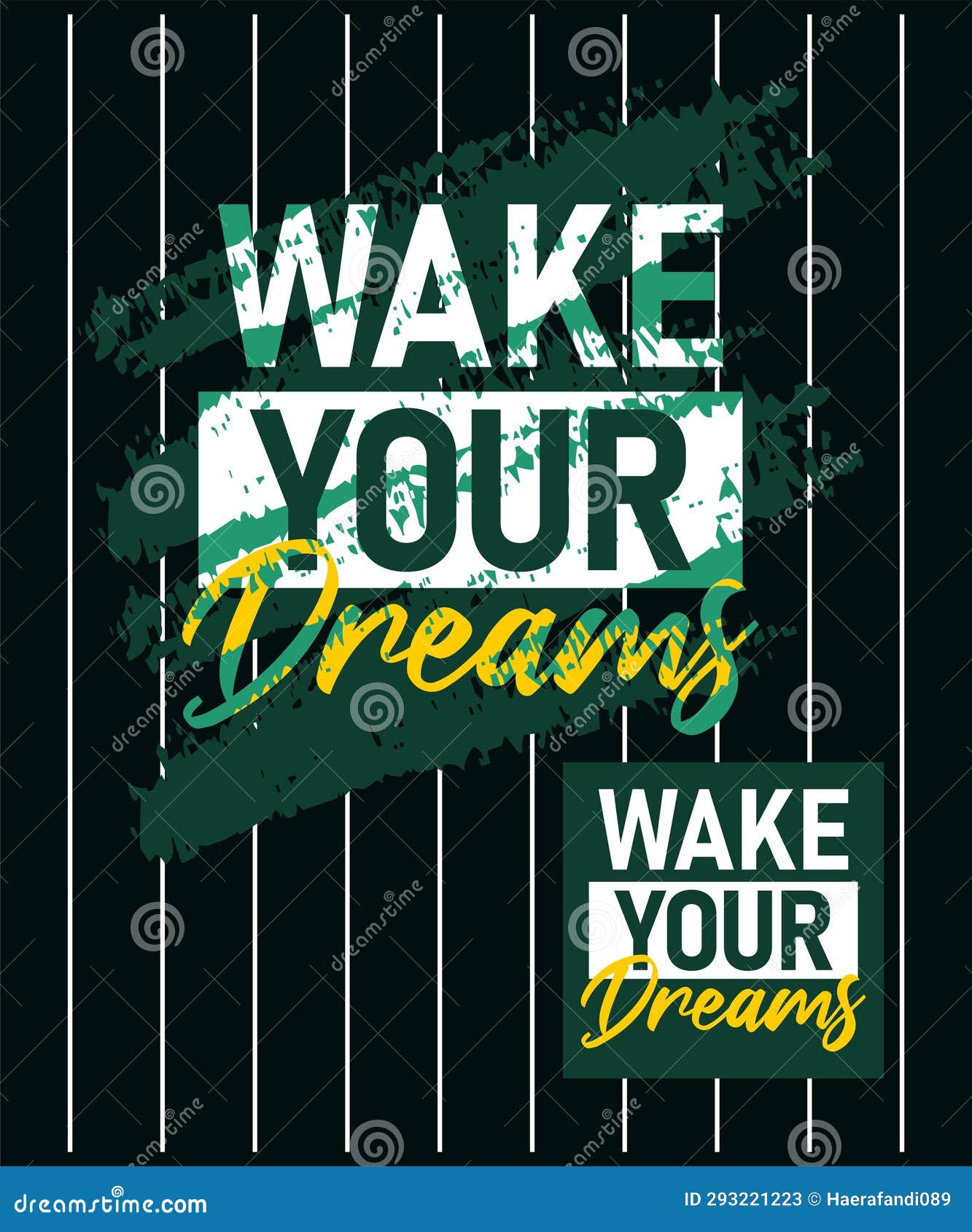 Wake Your Dreams Motivational Stroke Typepace Design Short Phrases