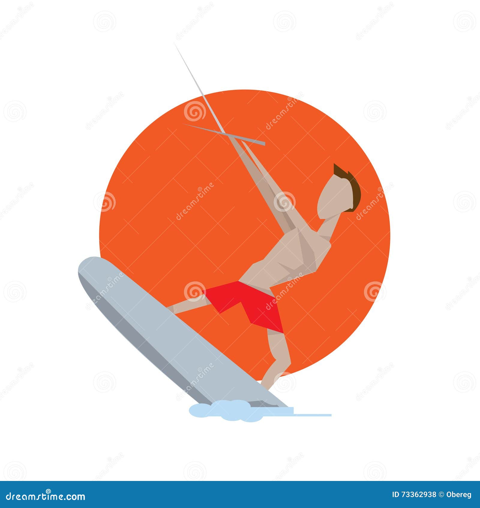 Wakeboard Cartoon Man Vector Illustration Stock Vector - Illustration ...