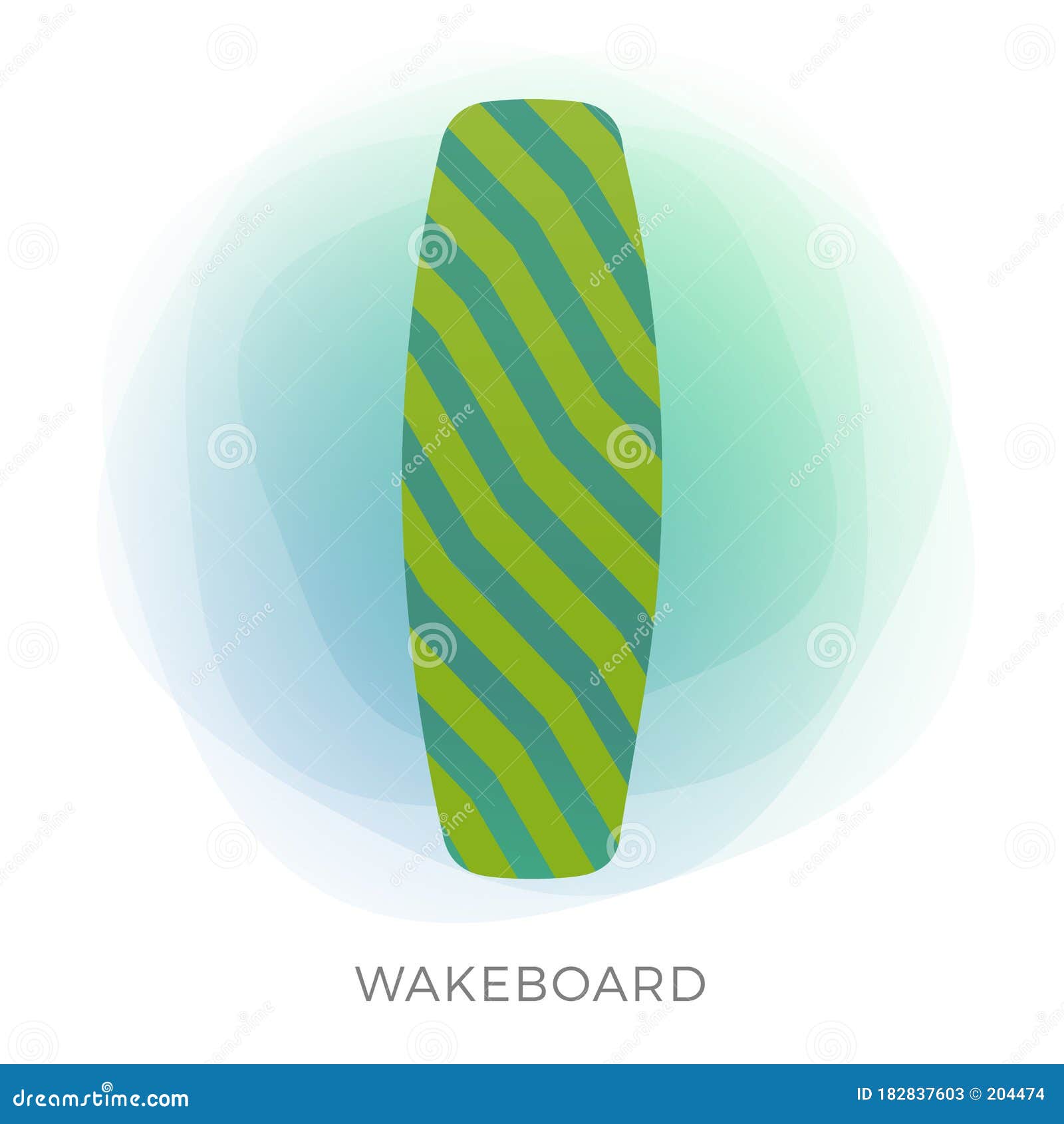 Wakeboard Flat Vector Icon Concept. Green and Blue Wakeboarding Board ...