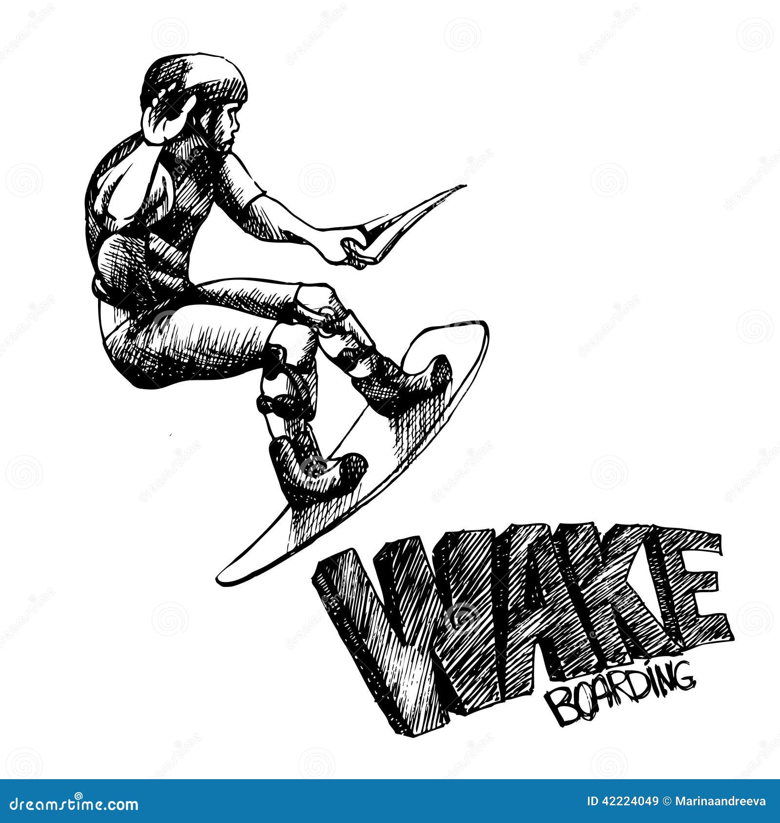 Wakeboarder stock vector. Illustration of isolated, board - 42224049