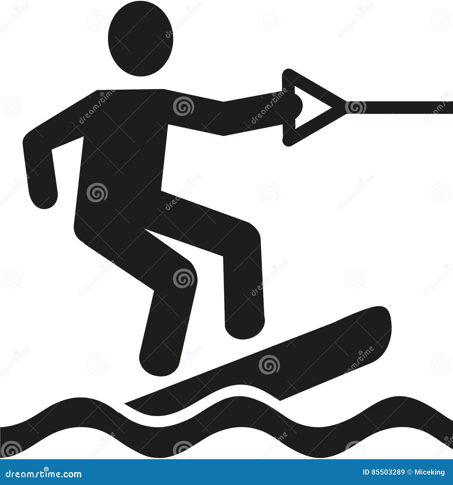 Wakeboarder pictogram stock vector. Illustration of silhouette - 85503289