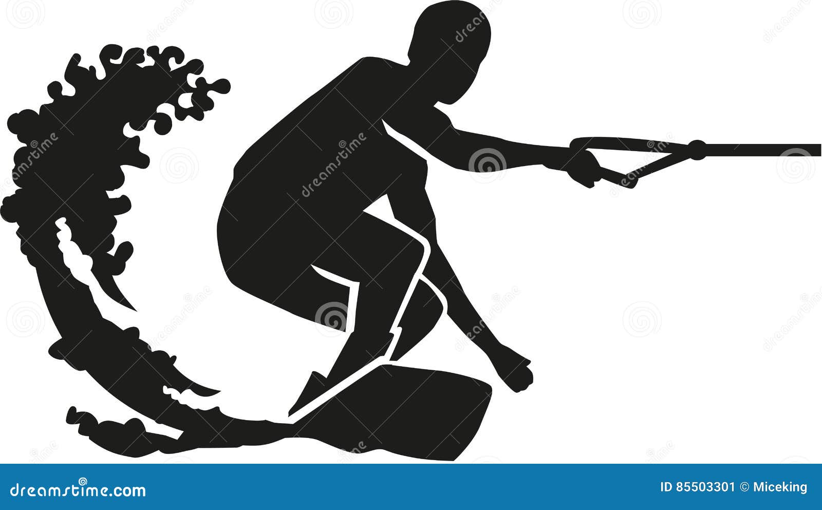 Wakeboarder with wave stock vector. Illustration of watersport - 85503301