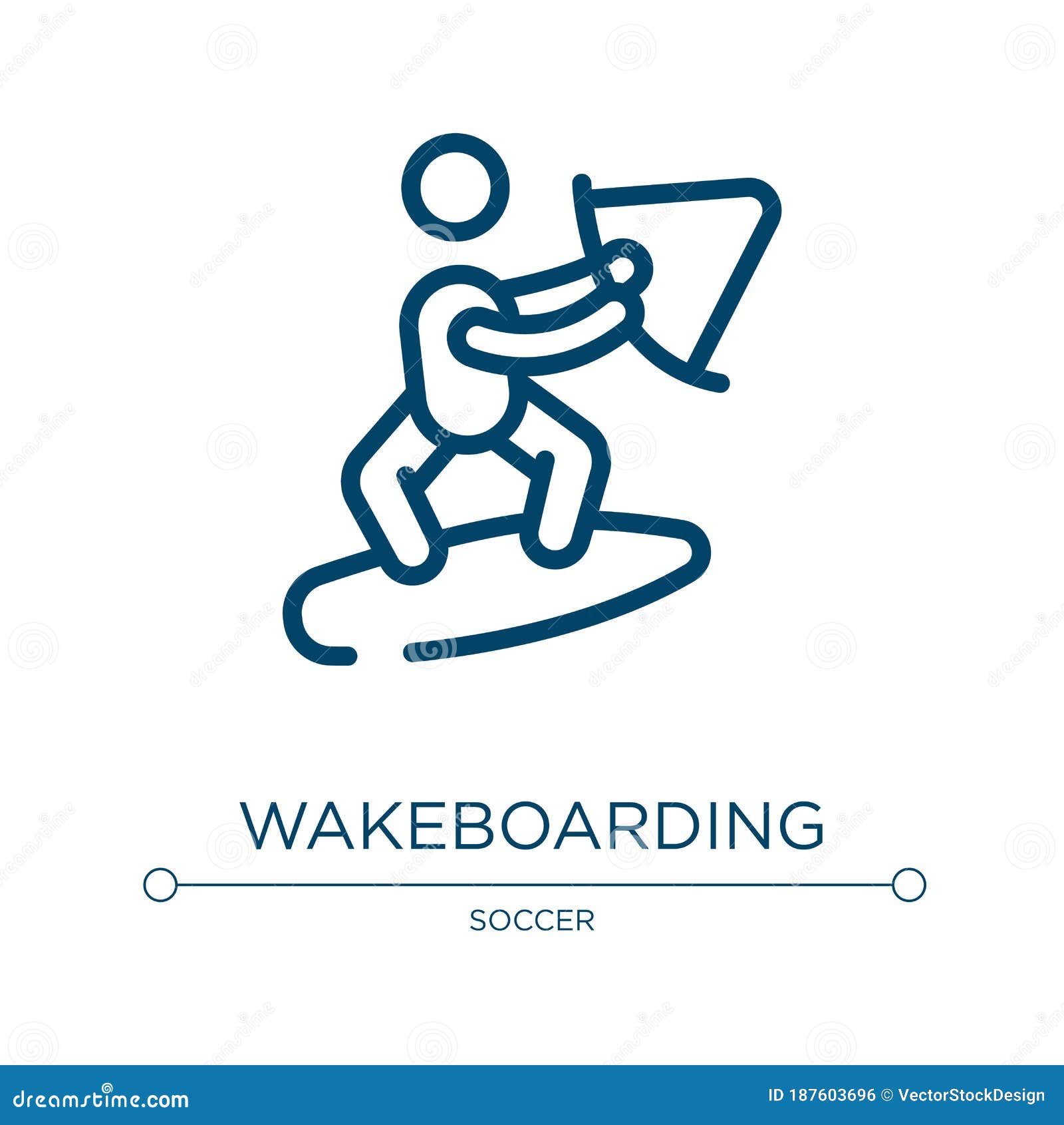 Wakeboarding Icon. Linear Vector Illustration from X Treme Collection ...