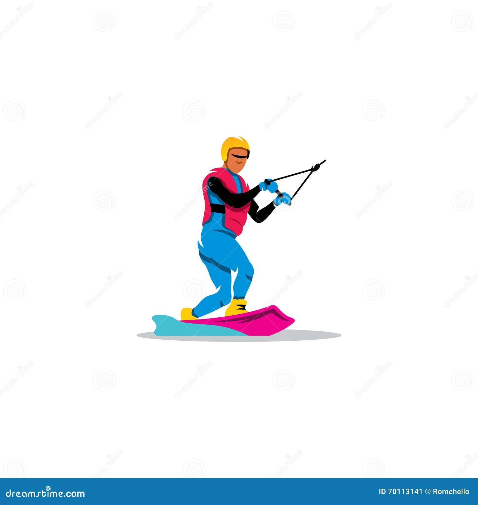 Wakeboarding. Vector Illustration. Stock Vector - Illustration of ...