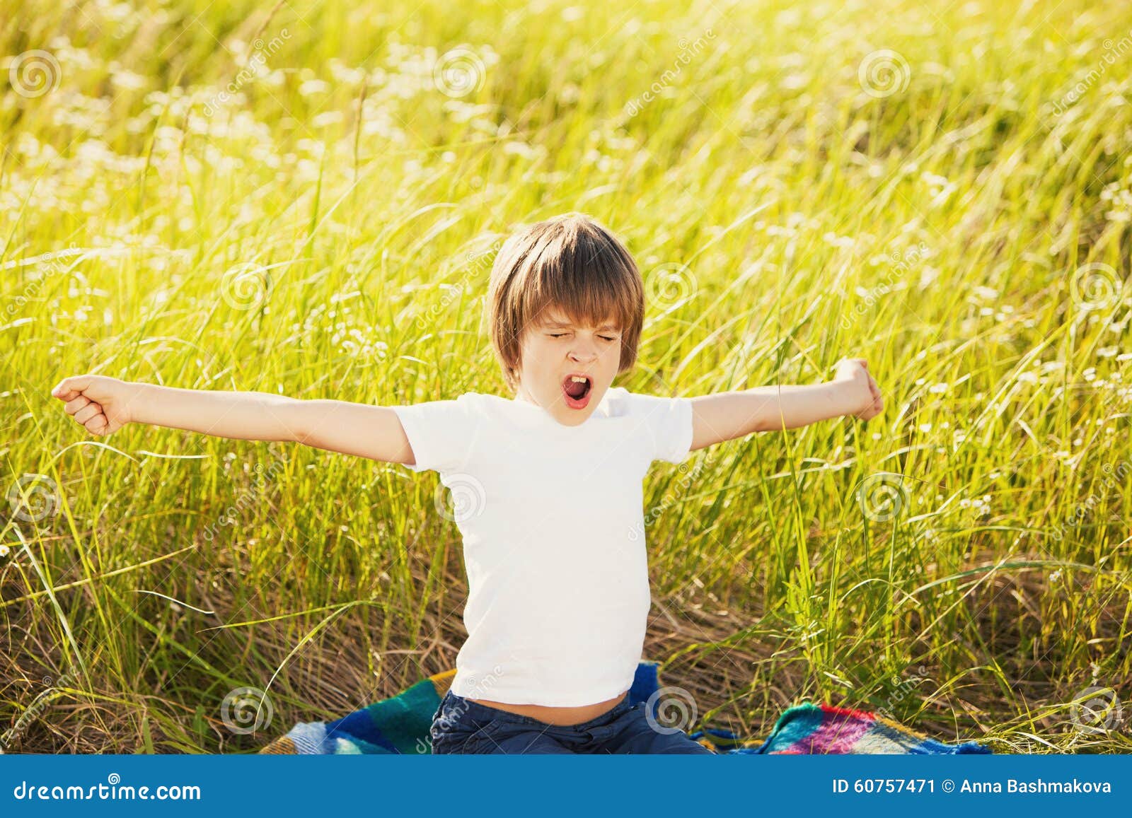 Waking little boy stock image. Image of bright, sunlight - 60757471
