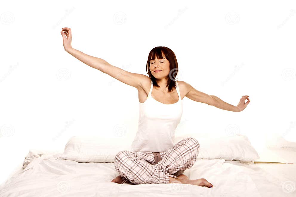 Waking up. stock image. Image of morning, interior, happy - 23755643