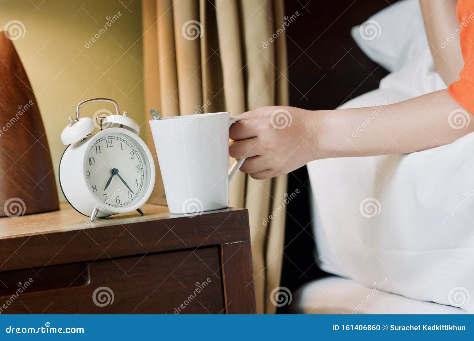 Waking Up in the Morning in the Bed with a Cup of Coffee, Simple, Home ...