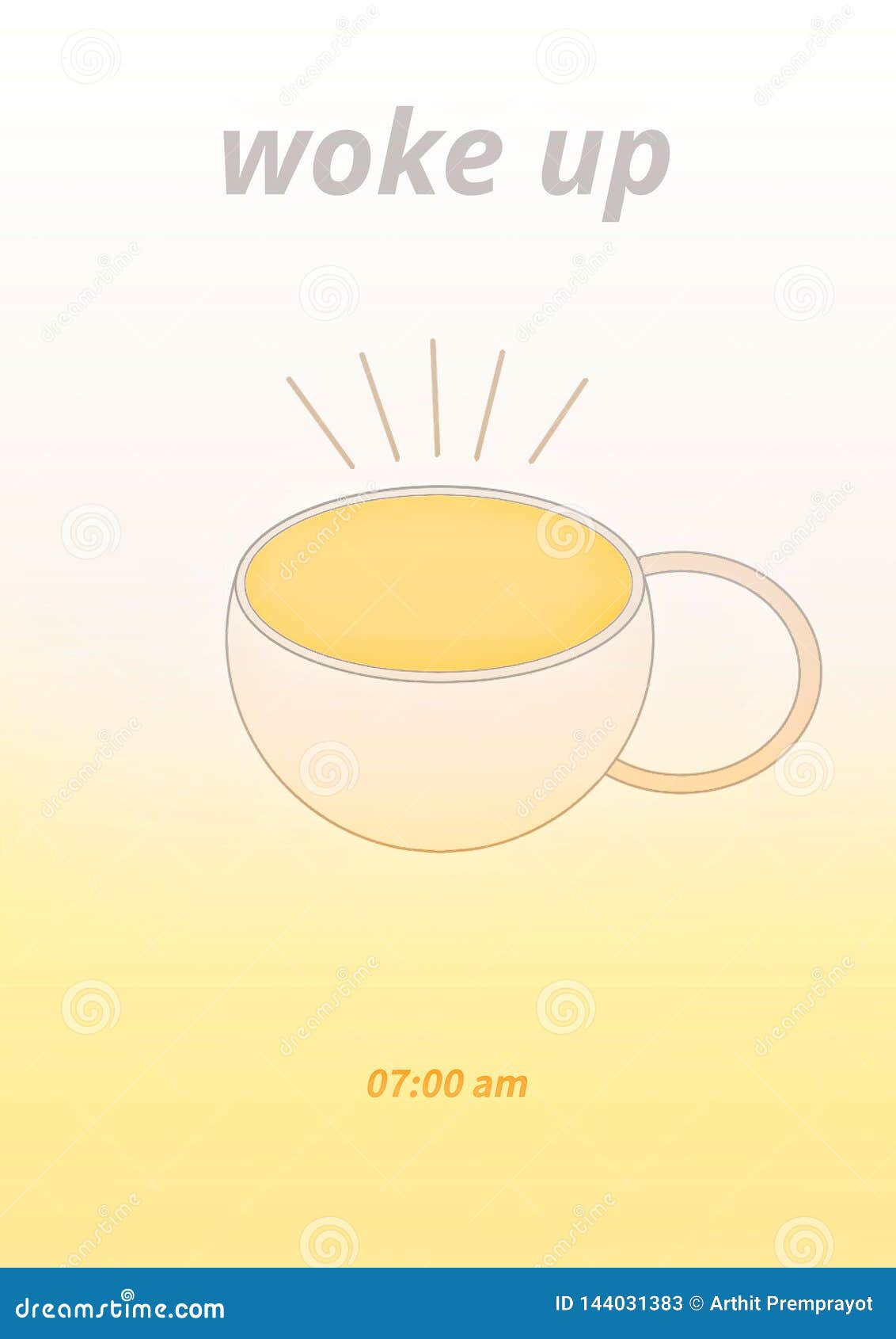 Waking Up in the Morning Cup of Coffee Stock Illustration ...