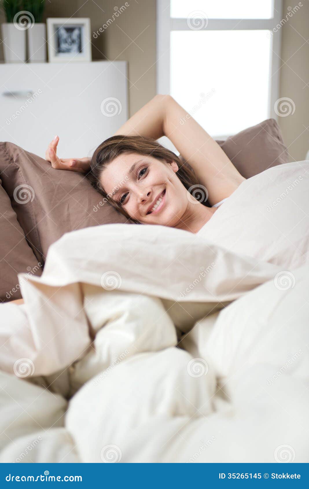 Waking up peacefully stock image. Image of wellbeing - 35265145