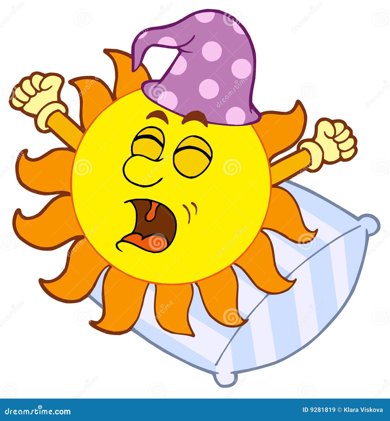 Waking up Sun stock vector. Illustration of relax, color - 9281819