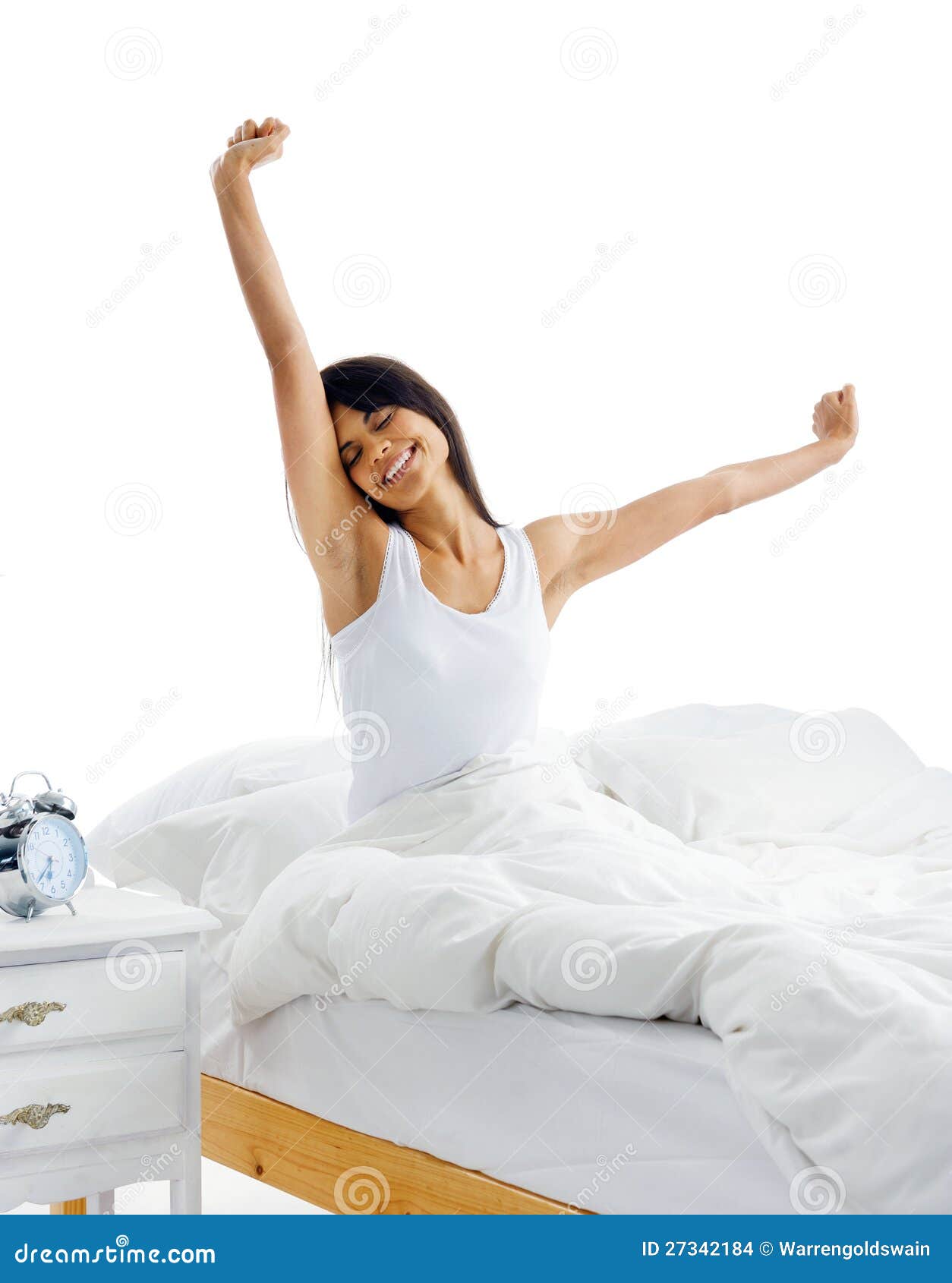 Waking up woman stock photo. Image of home, female, lazy - 27342184