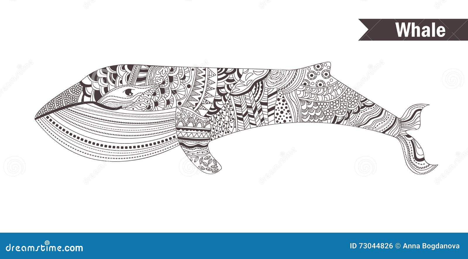 Wal Bunte Grafische Abbildung Vektor Abbildung - Illustration von hand ...