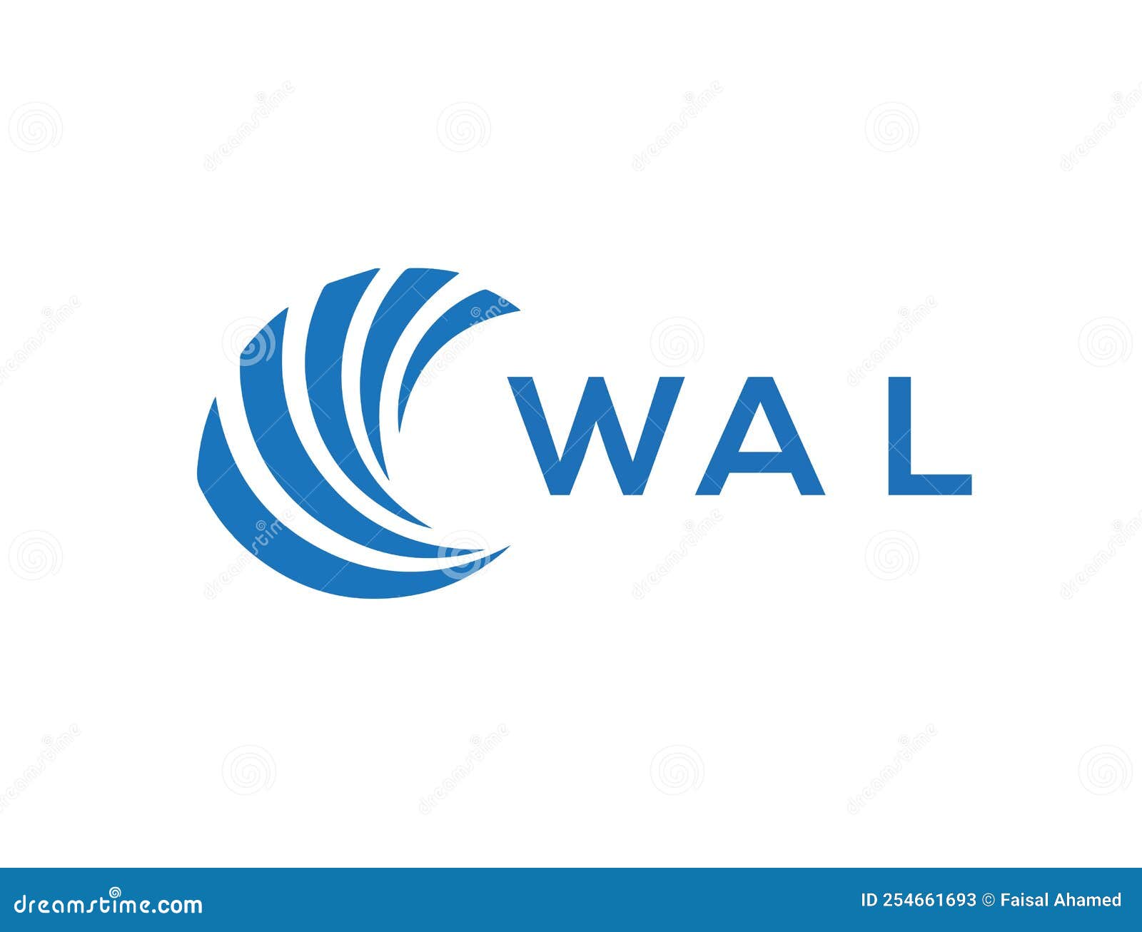 WAL Letter Logo Design on White Background. WAL Creative Circle Letter ...