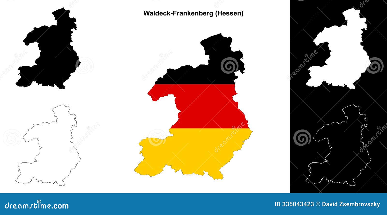 Waldeck-Frankenberg Outline Map Stock Illustration - Illustration of ...