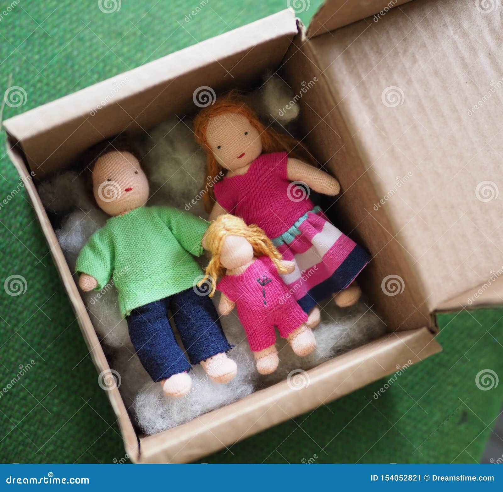 Waldorf doll in a box. stock image. Image of hobby, doll - 154052821